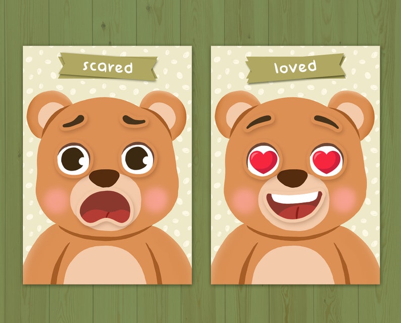 Teddy Bear Emotion Activity for Kids - Feeling Matching Game - Toddler ...
