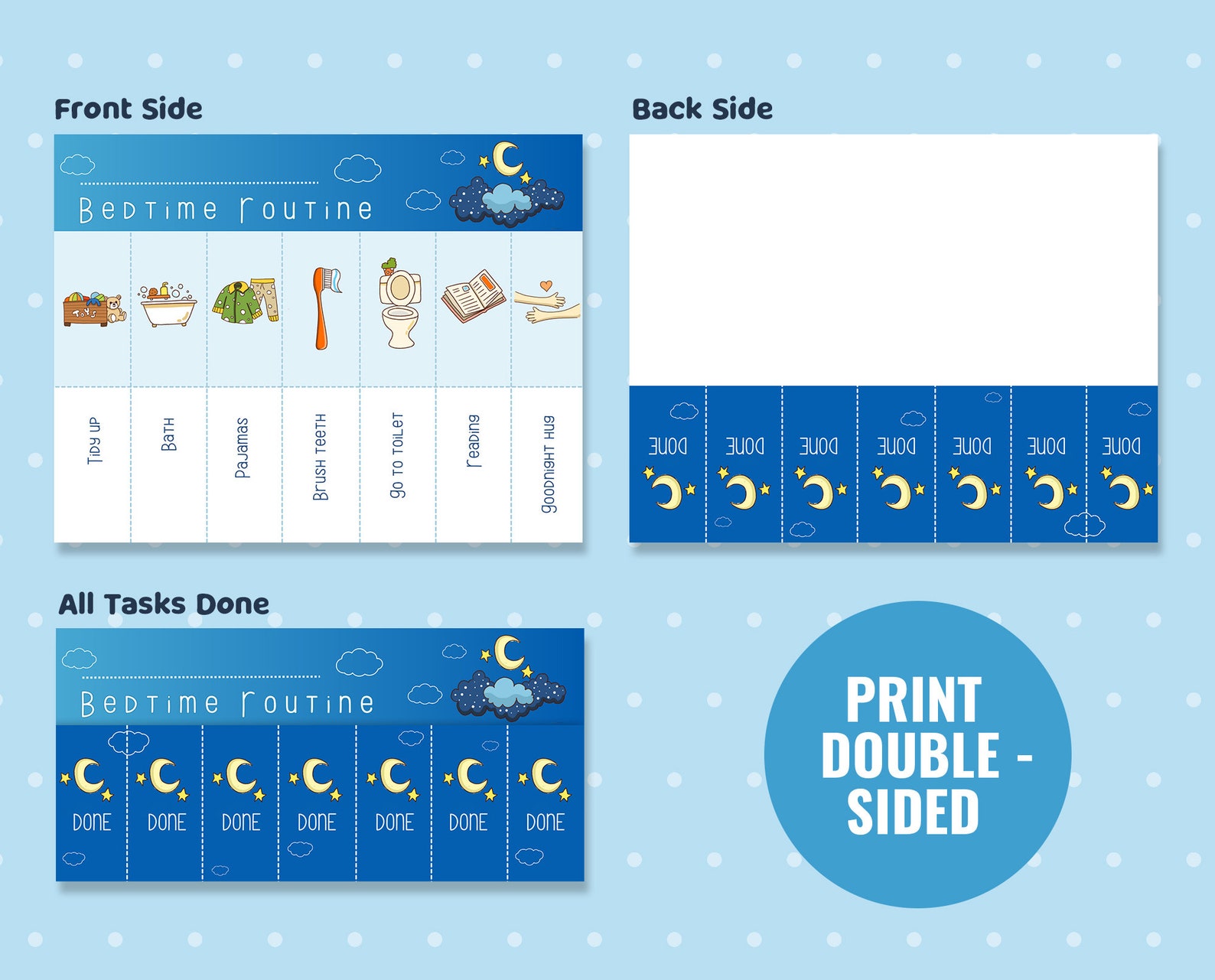 Printable Kids Daily Chore Chart Homeschool Montessori Colorful and ...