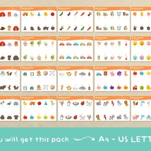 40 Pages Matching Activity Game Bundle - Sorting Matching Game ...
