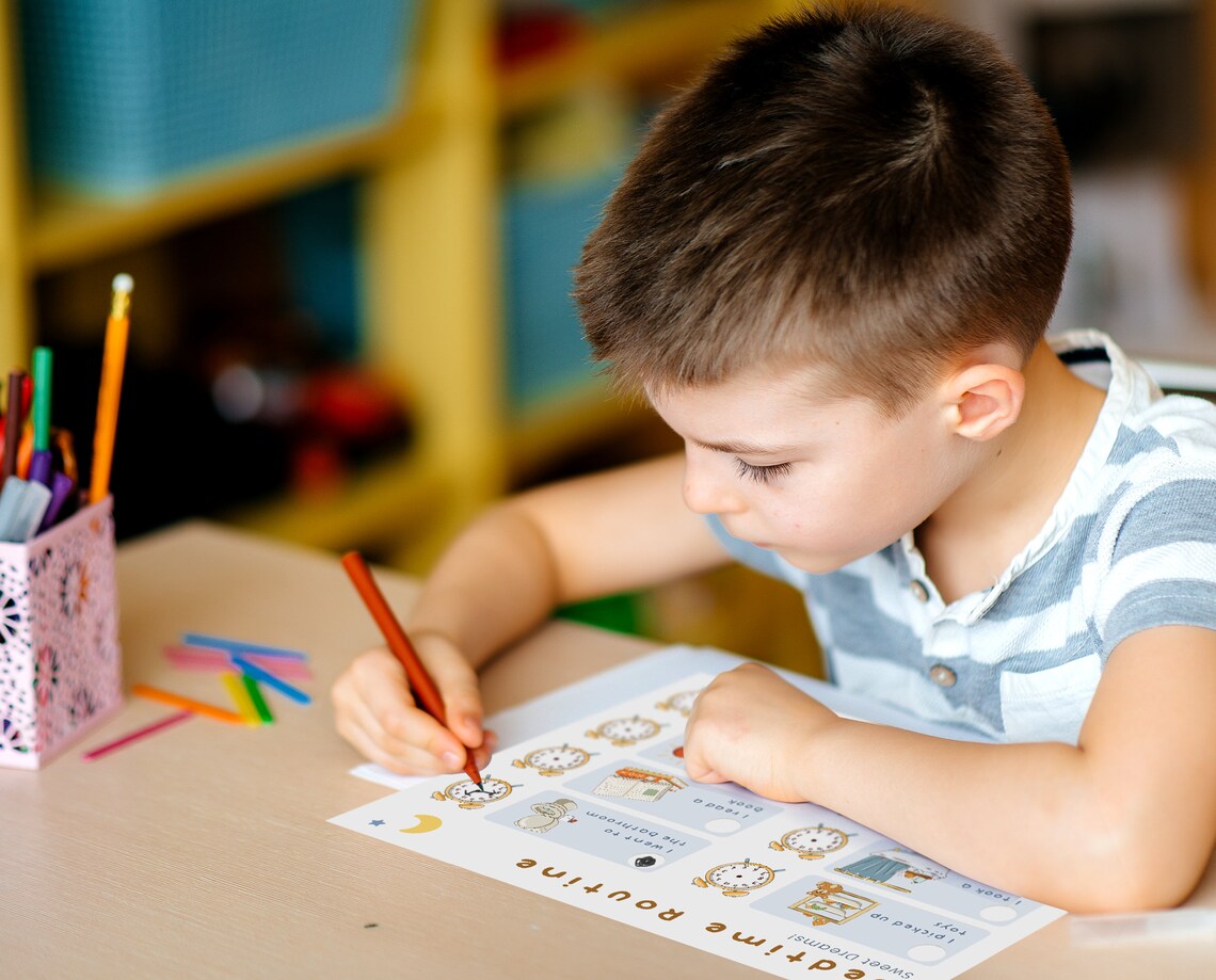 Daily Chore Chart - Kids Daily Routine Chart - Colorful and Printable ...