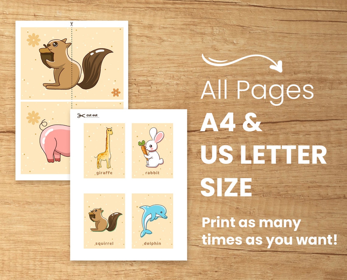 Animals Matching Game - Animals Game - Montessori Materials - Farm ...