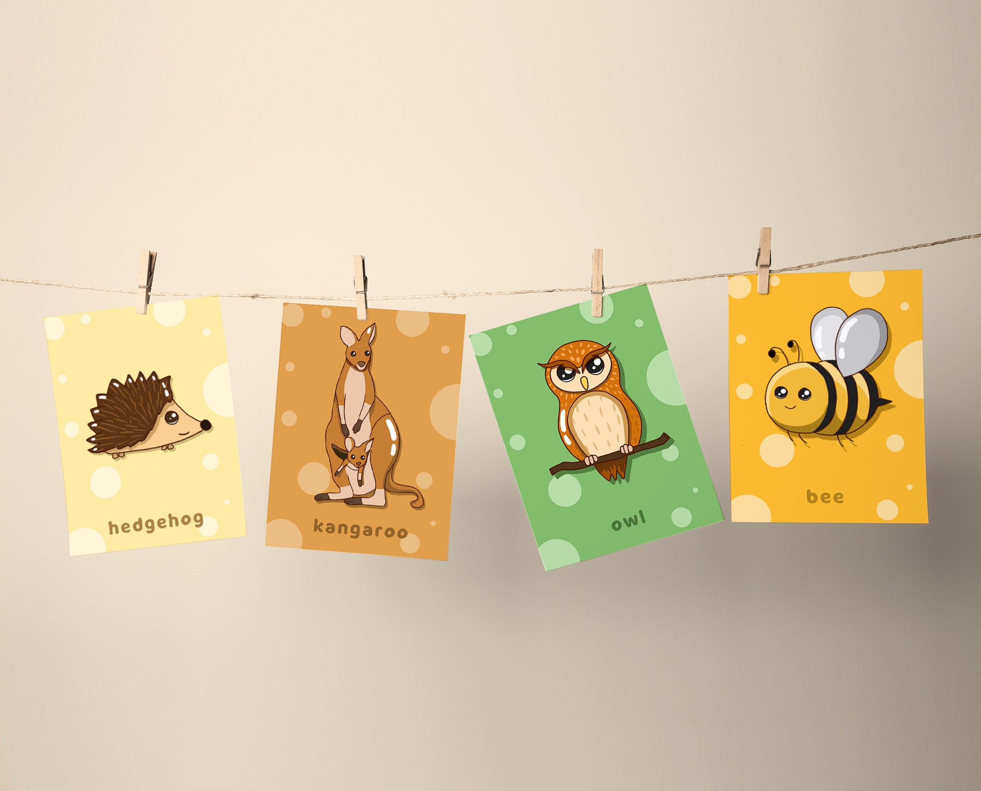 Animals Flashcards Montessori Materials Educational Printable Cards ...
