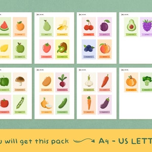 Fruits and Vegetables Flash Cards - Learning Flash Cards - Montessori ...