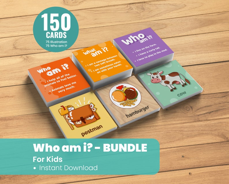 Printable Custom Card Game Bundle - Preschool Kids Activity ...