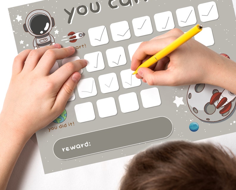 Reward Chart - Space Themed Kids Behavior Tracker - Chore Chart ...