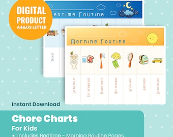 Daily Routine Printable Kids Chore Chart Daily Routine Printable Daily ...