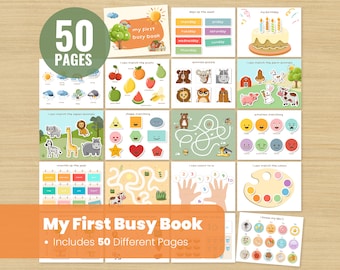 Toddler Busy Book Printable, Preschool Activity Binder Bundle ...