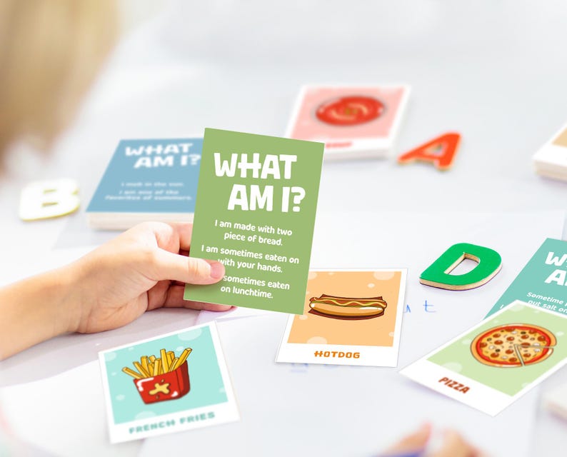 What Am I Foods Printable Card Game - What Am I Card Game - Montessori ...