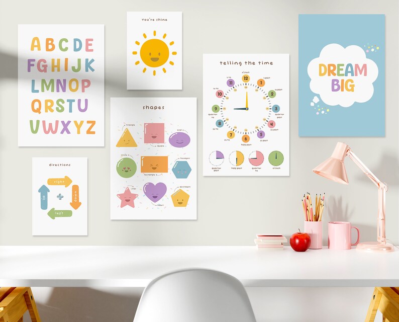 40 Educational Posters Set Classroom Decor Bundle Montessori Classroom ...