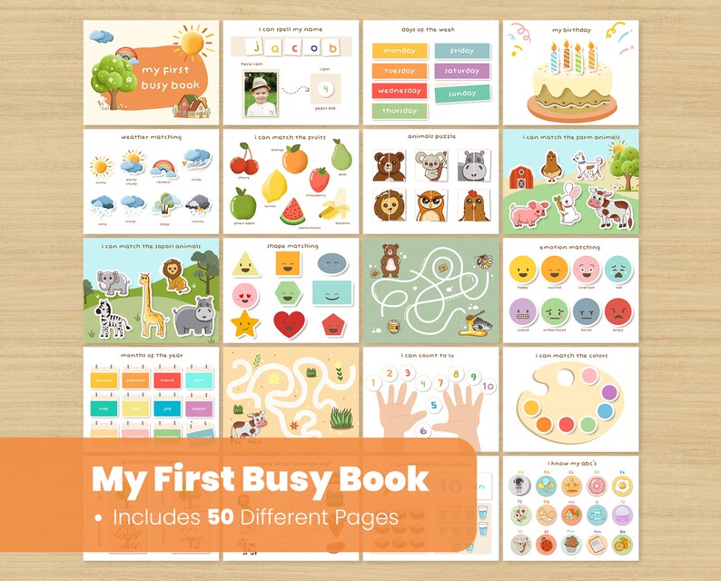 Toddler Busy Book Toddler Learning Binder Activity Book Quiet Book ...