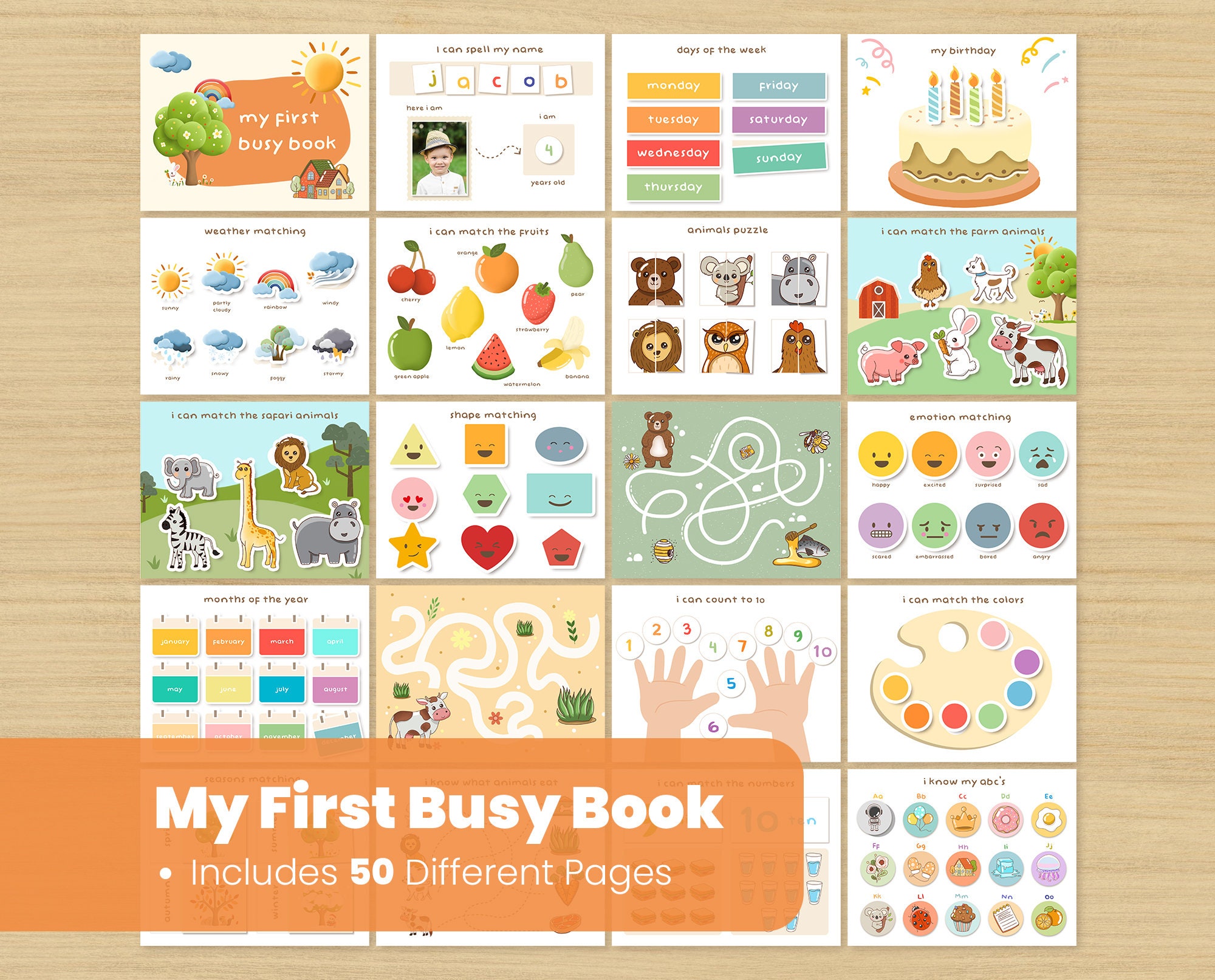 Toddler Busy Book Toddler Learning Binder Activity Book Quiet Book ...