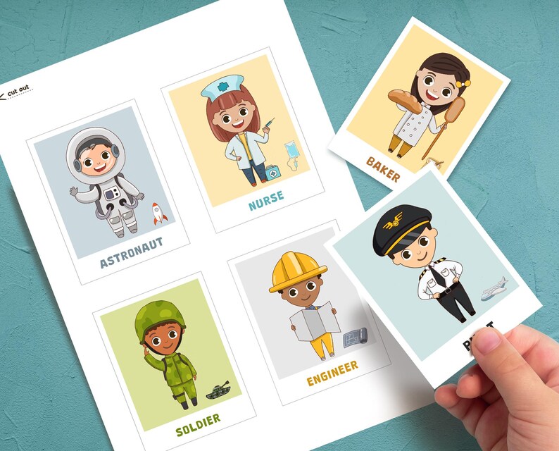 20 Professions Flash Cards - Montessori Flashcards - Jobs and ...
