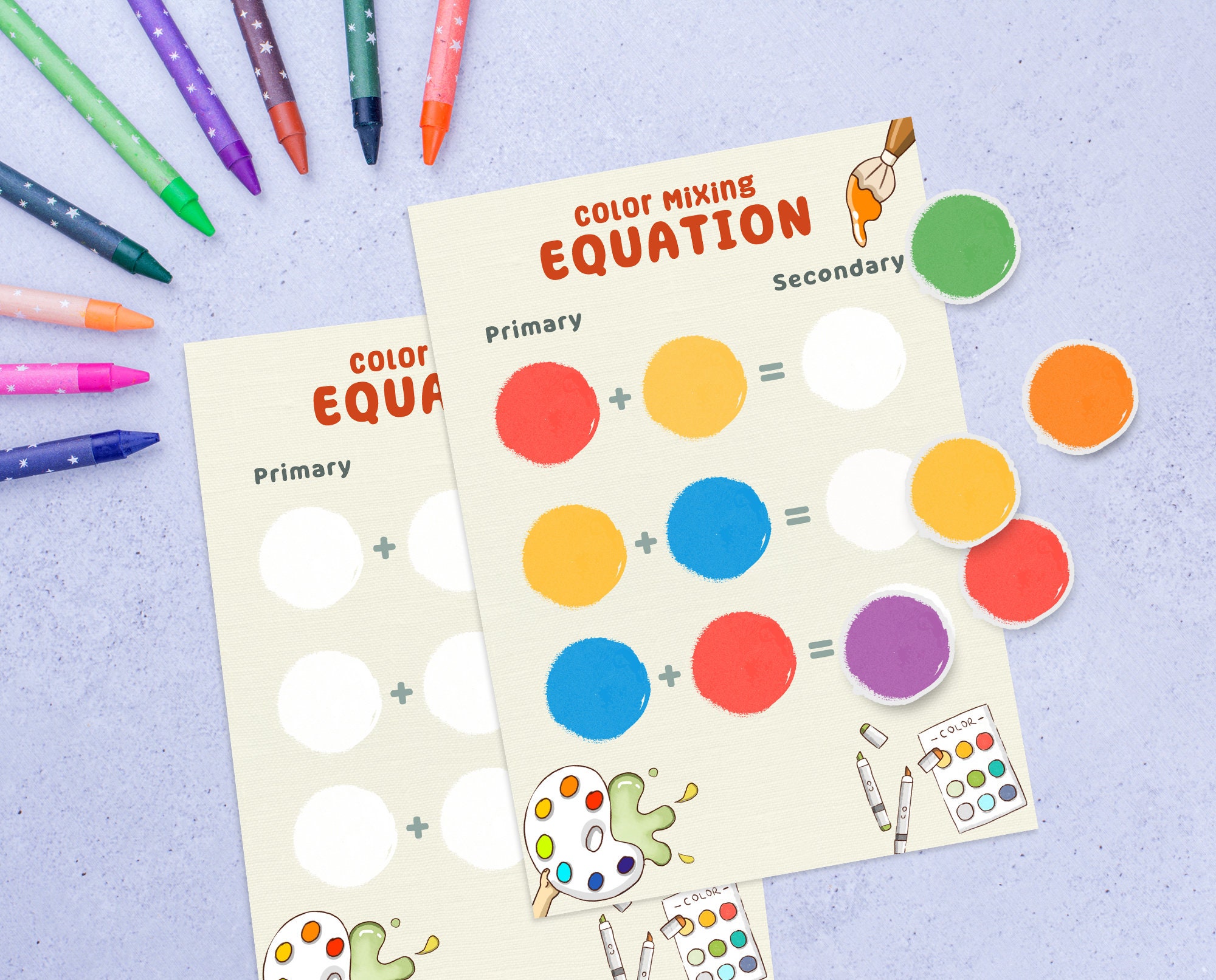 Educational Color Mixing Chart - Printable Preschool Worksheet ...