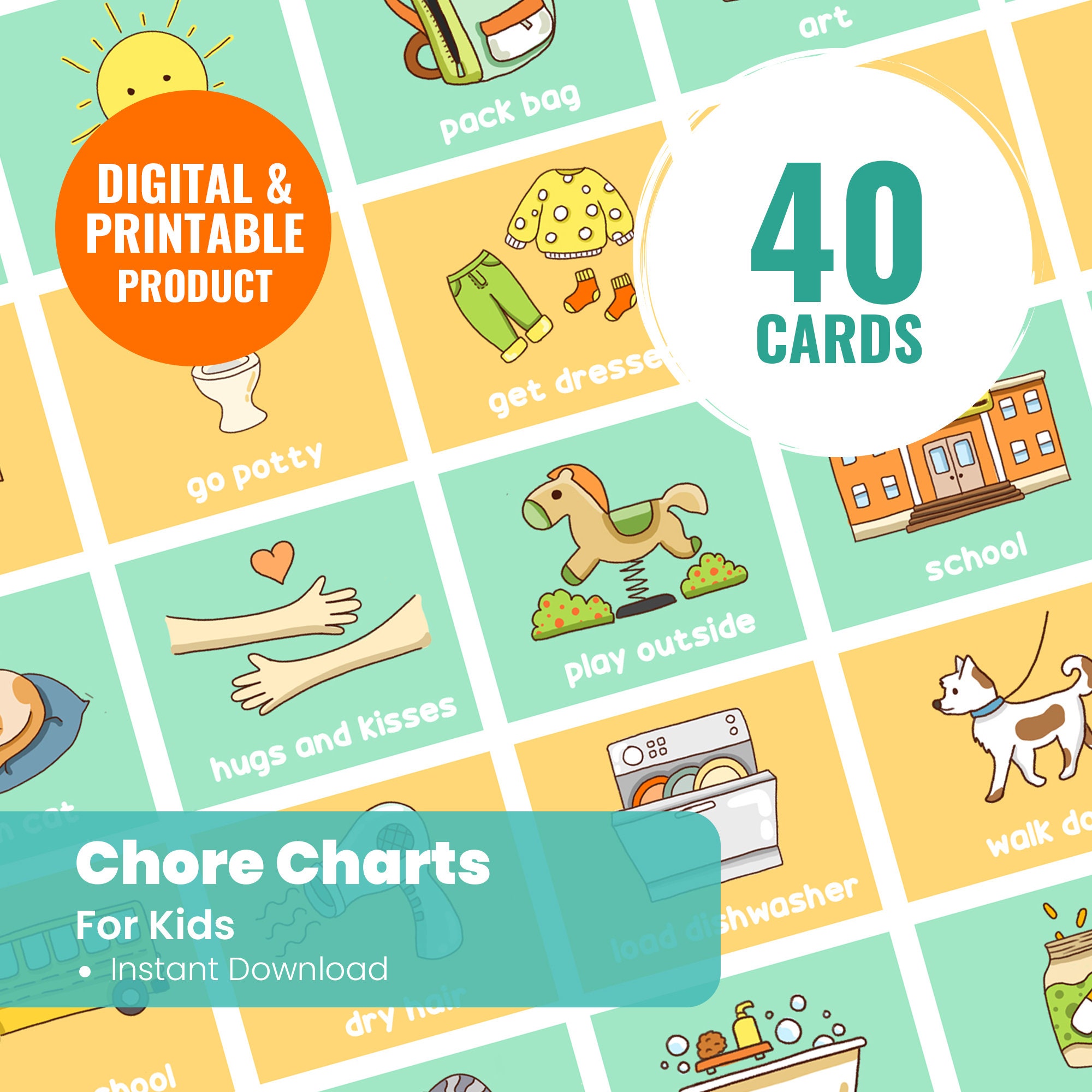 Daily Routine Printable Kids Chore Chart Daily Routine Printable Daily ...