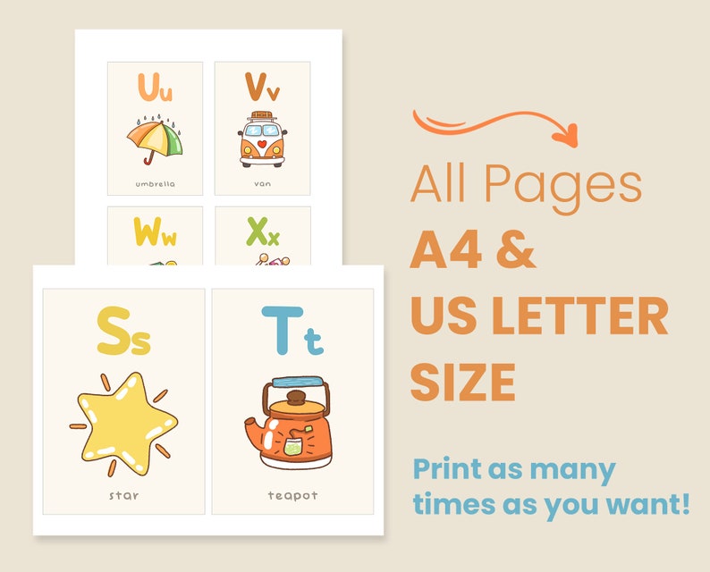 Printable Alphabet Flash Cards - Classroom Decor - Nursery Decor ...