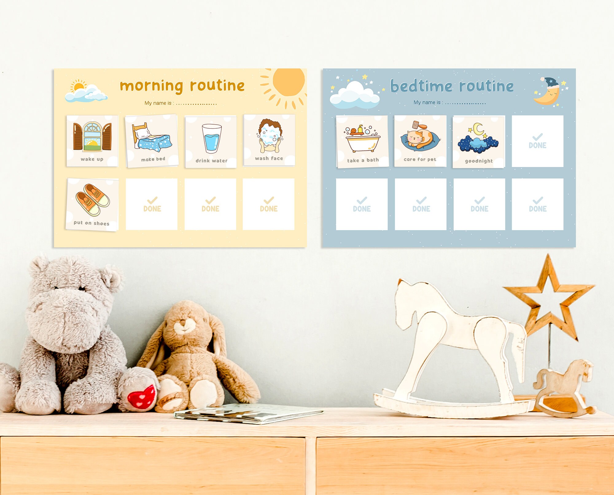 Chore Chart for Kids - Daily Routine Cards - Homeschool Montessori ...