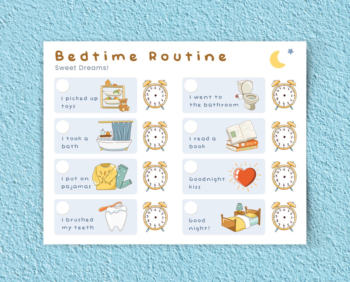 Daily Chore Chart - Kids Daily Routine Chart - Colorful and Printable ...