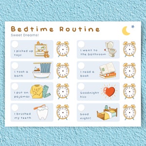 Daily Chore Chart - Kids Daily Routine Chart - Colorful and Printable ...