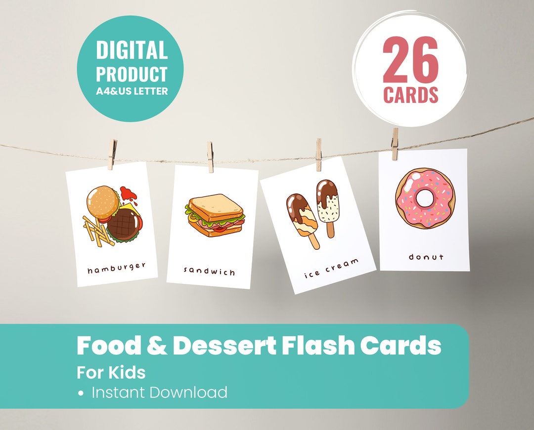 Food Flashcards for Preschoolers - Printable Flashcards - Montessori ...