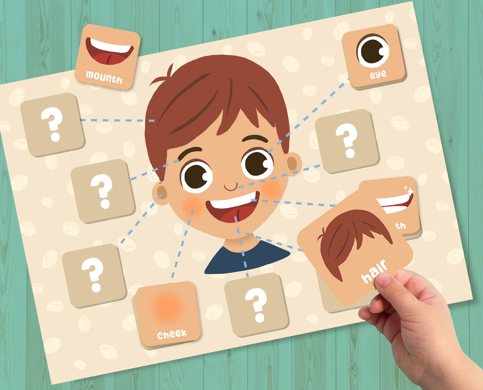 Face Parts Matching Worksheets Body Parts Activity Busy Book Preschool ...