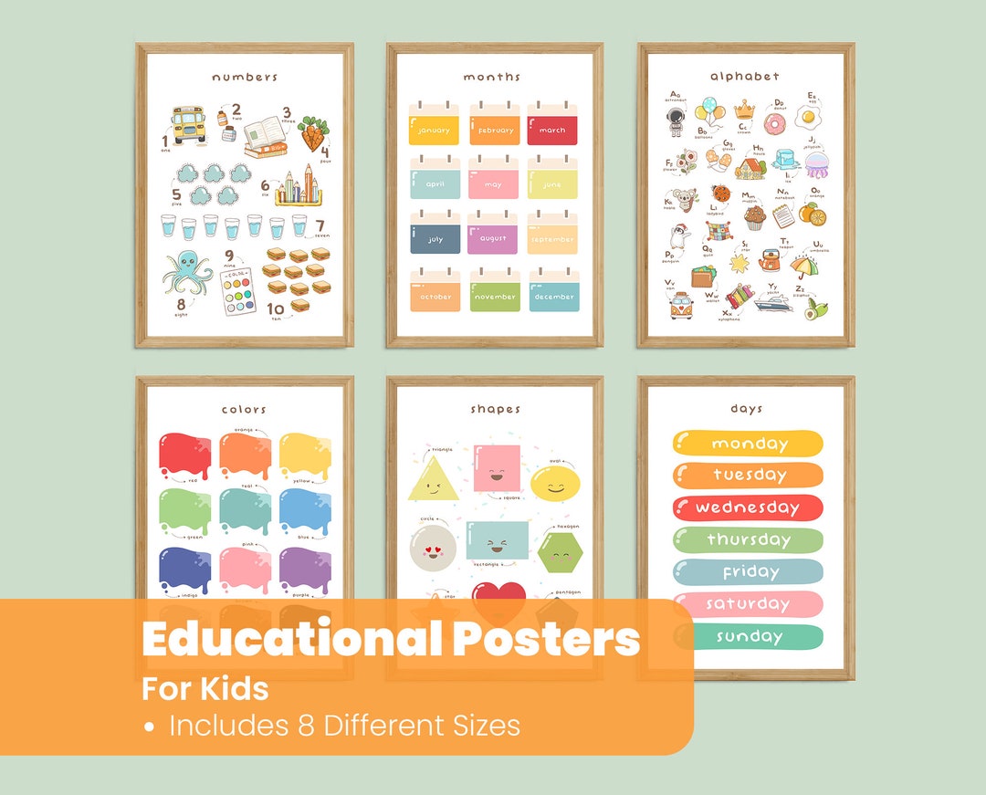 Set of 6 Educational Posters - Homeschool Printables - Educational ...