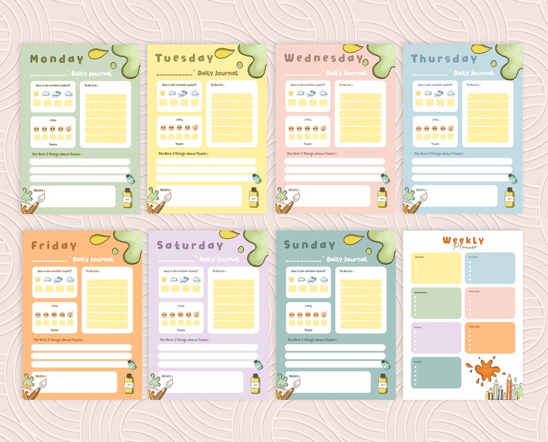 Kids Daily Planner – Printable and Editable Digital Planner for School ...