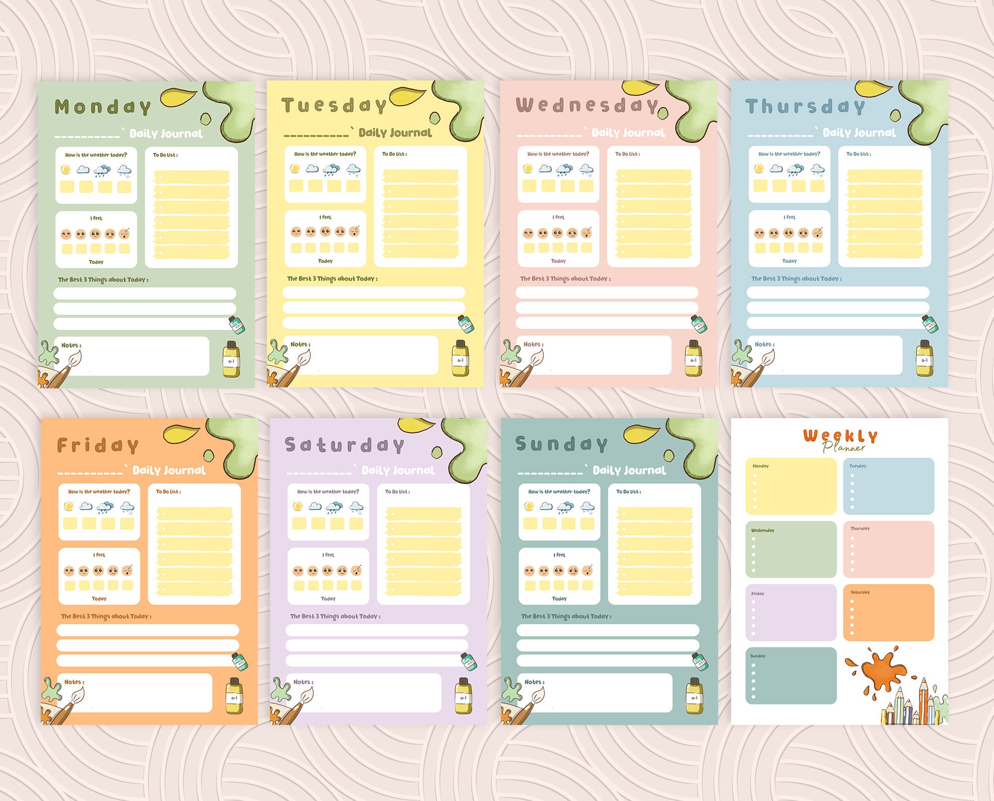 Kids Daily Planner – Printable and Editable Digital Planner for School ...