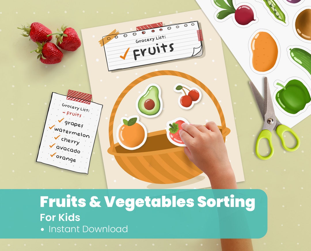 Fruits and Vegetables Matching - Fruit and Vegetable Sorting Activity ...