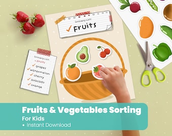Vegetables and Fruits Sorting Activity, Vegetables Worksheets - Etsy
