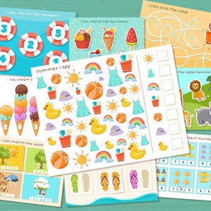Summer Busy Book - Printable Preschool Activity Book - Toddler Learning ...
