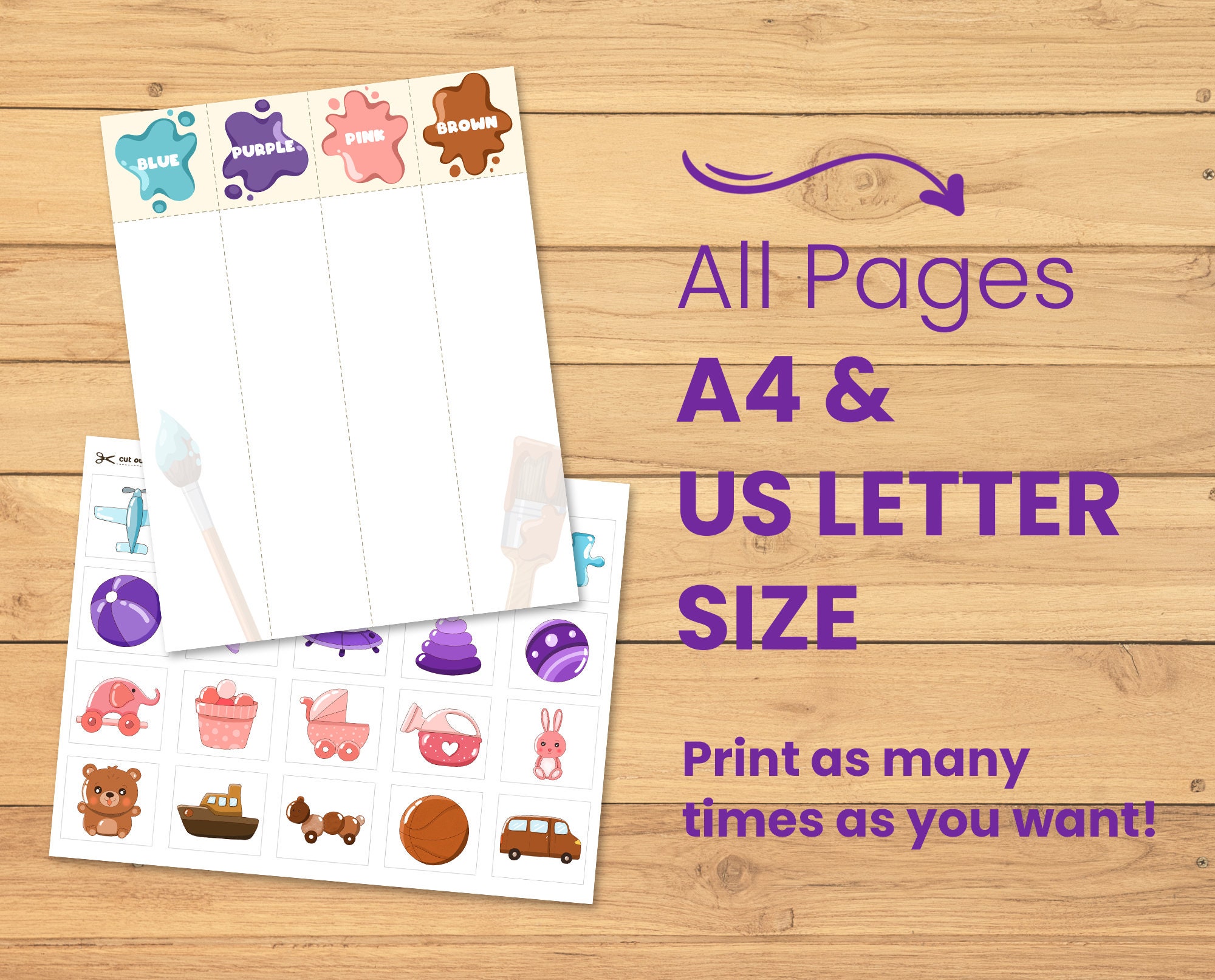 Color Sorting Activities Color Matching Games - Toddler Busy Book ...