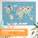 Animal World Map Poster - Safari Animals Educational Poster - Classroom ...