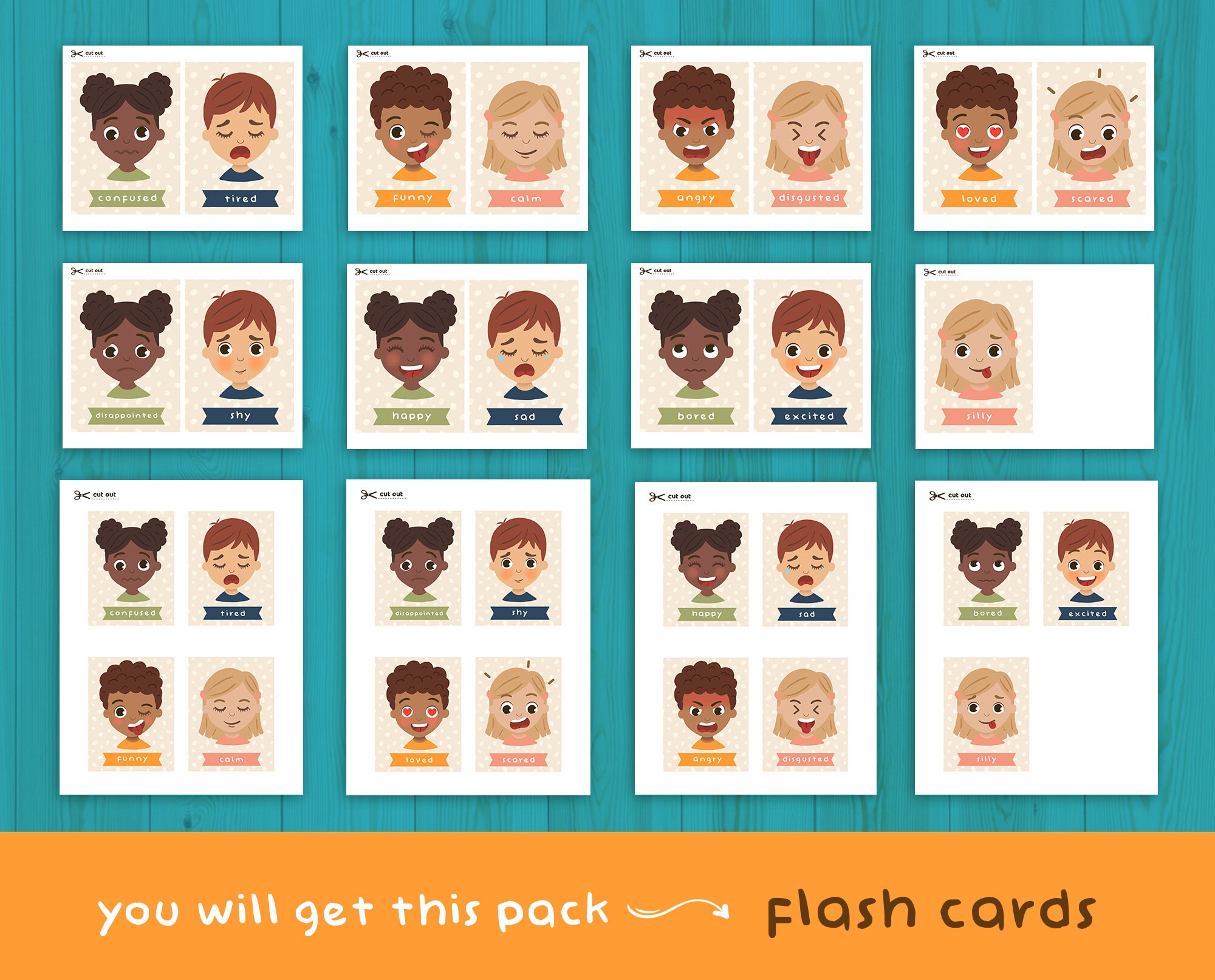 Emotions Activity Bundle - Toddler Emotions Chart - Homeschool Activity ...