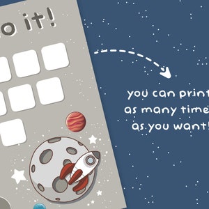 Reward Chart - Space Themed Kids Behavior Tracker - Chore Chart ...