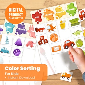 Color Sorting Activities Color Matching Games - Toddler Busy Book ...