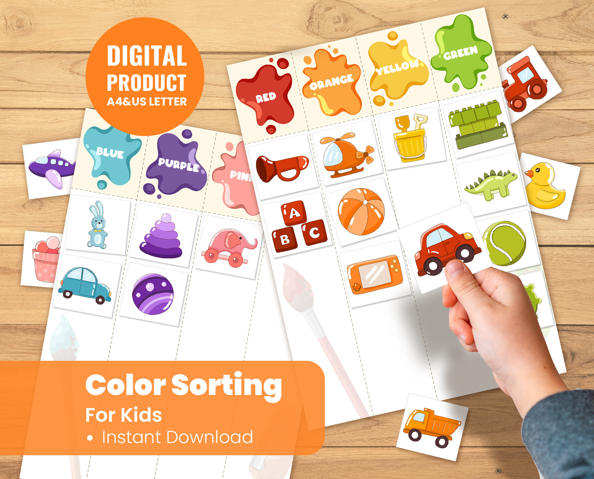 Color Sorting Activities Color Matching Games - Toddler Busy Book ...