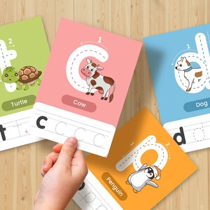 Educational Tracing Alphabet Worksheet for Kids - Animal Theme ...