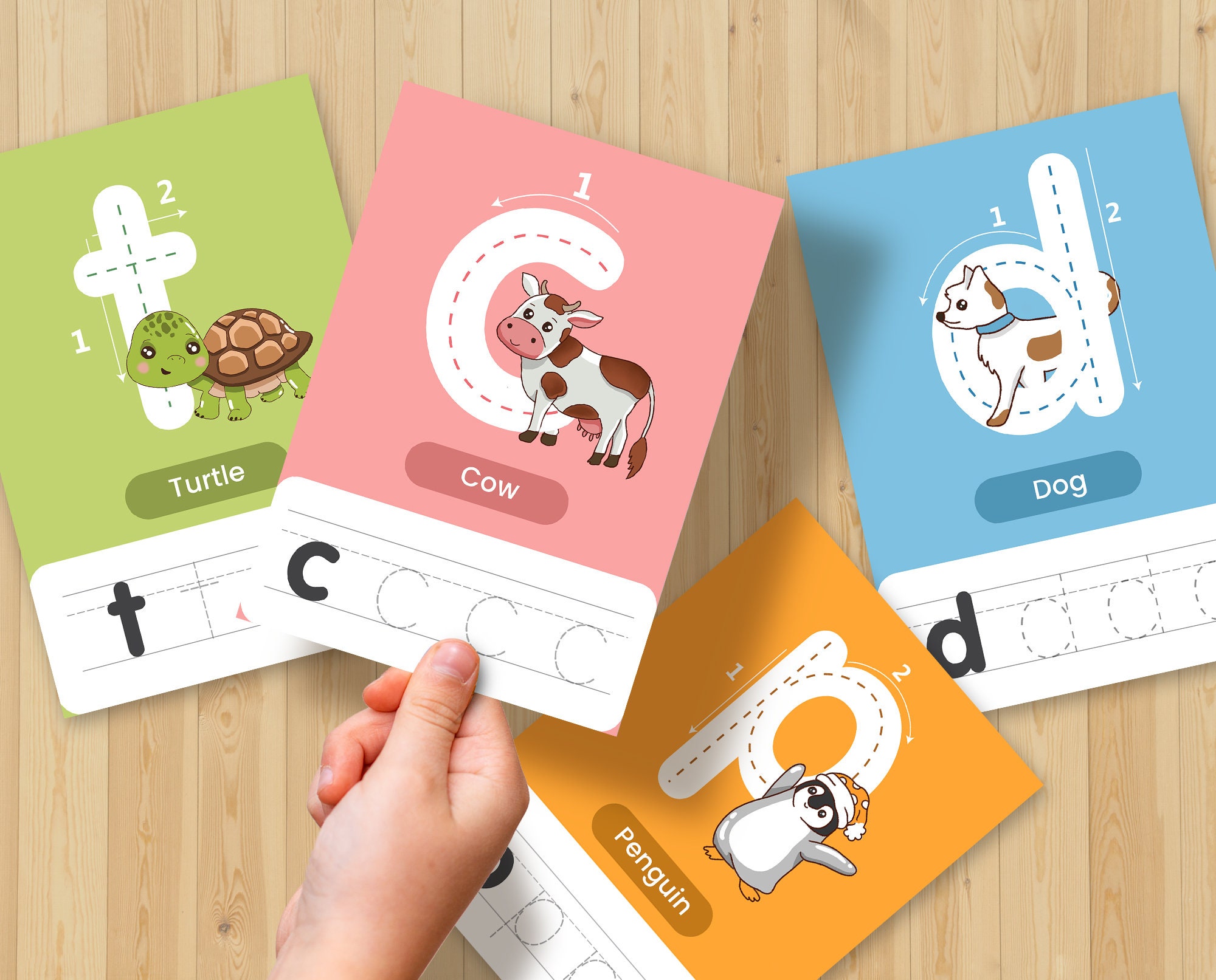 Educational Tracing Alphabet Worksheet for Kids - Animal Theme ...