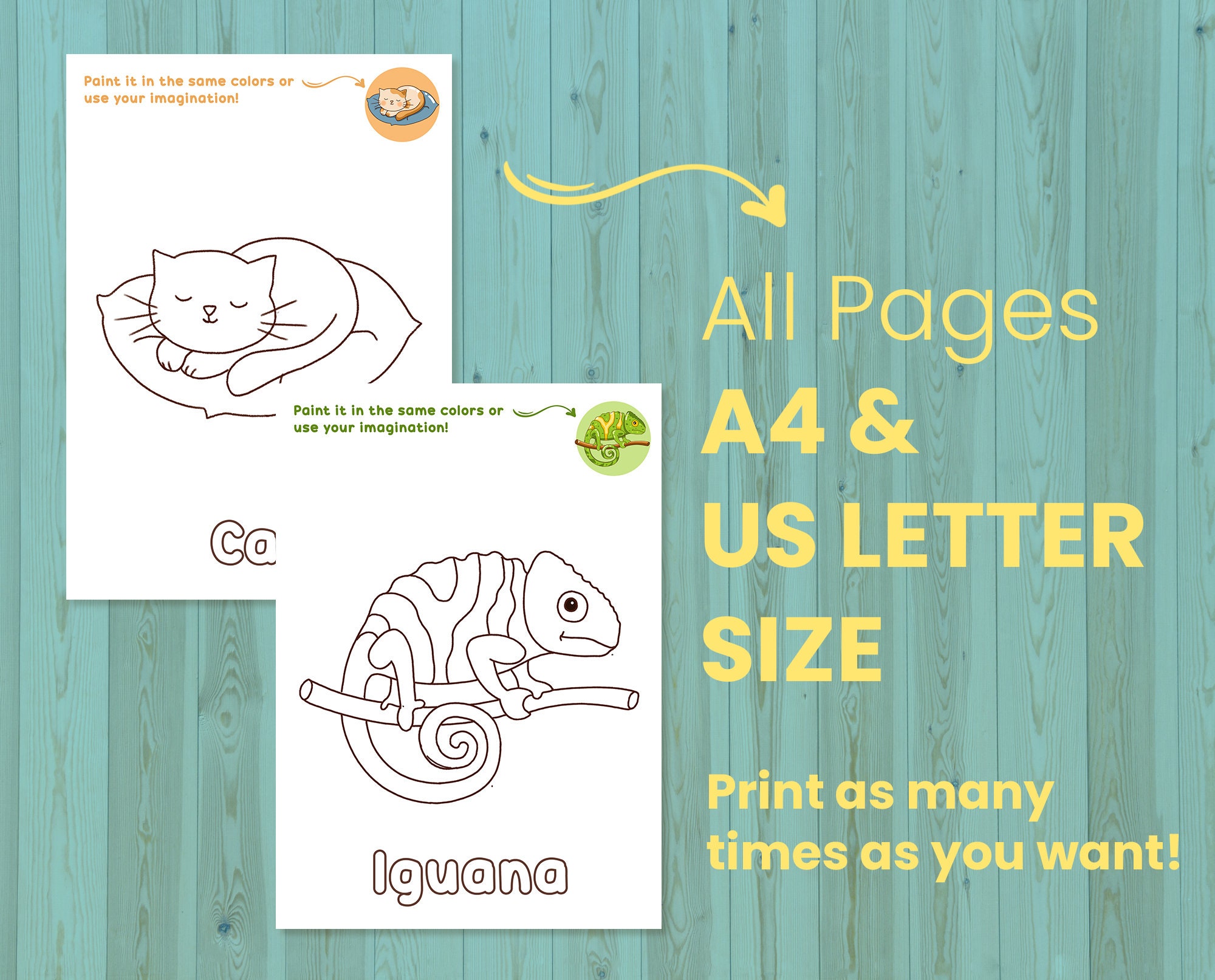 30 Animals Coloring Pages for Kids - Coloring Book - Safari Animal ...