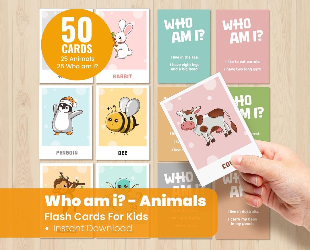 Printable Who Am I Animals Pretend Play Game - Preschool Kids Activity ...