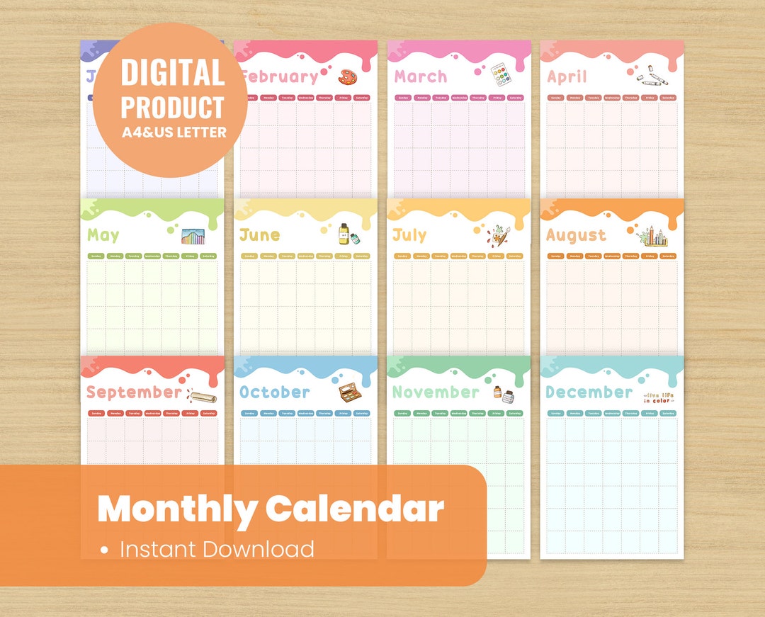 Printable Calendar for Kids - Perpetual Calendar - Homeschool Preschool ...