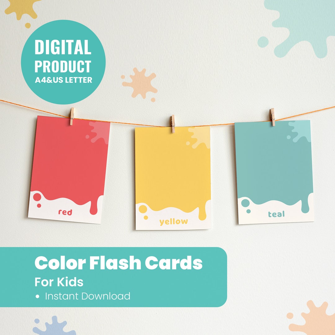 Printable Color Flashcards for Kids Educational Color Cards Montessori ...