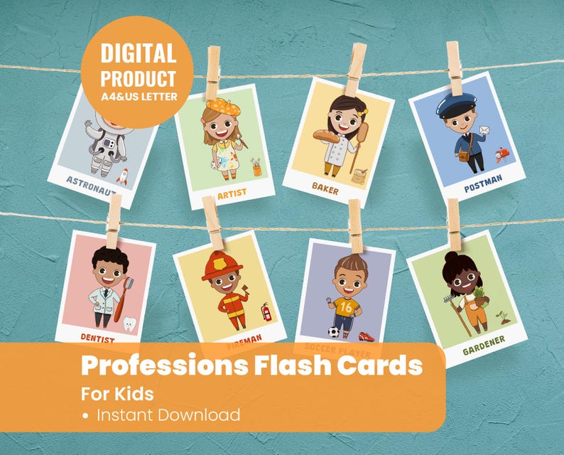 20 Professions Flash Cards - Montessori Flashcards - Jobs and ...