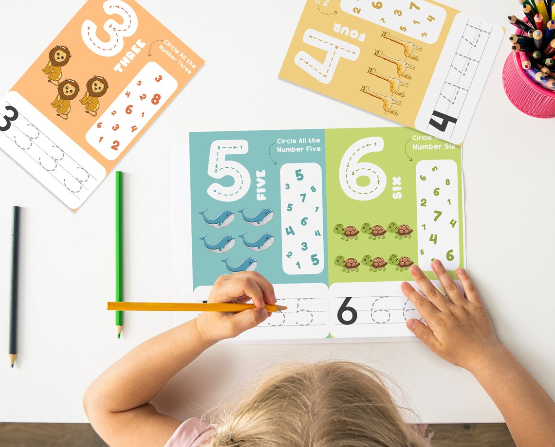 Number Tracing Worksheets - Handwriting Practice - Educational Numbers ...