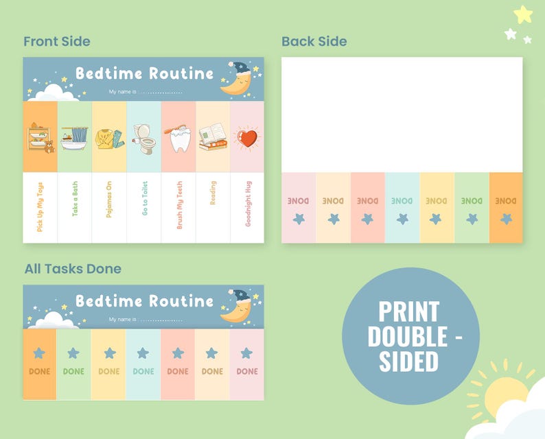 Kids Routine Chart Editable & Printable - Chore Chart - Daily Kids ...