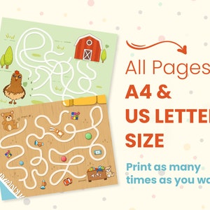 Maze Activity Book Printable - Busy Book for Toddlers - Maze Games ...