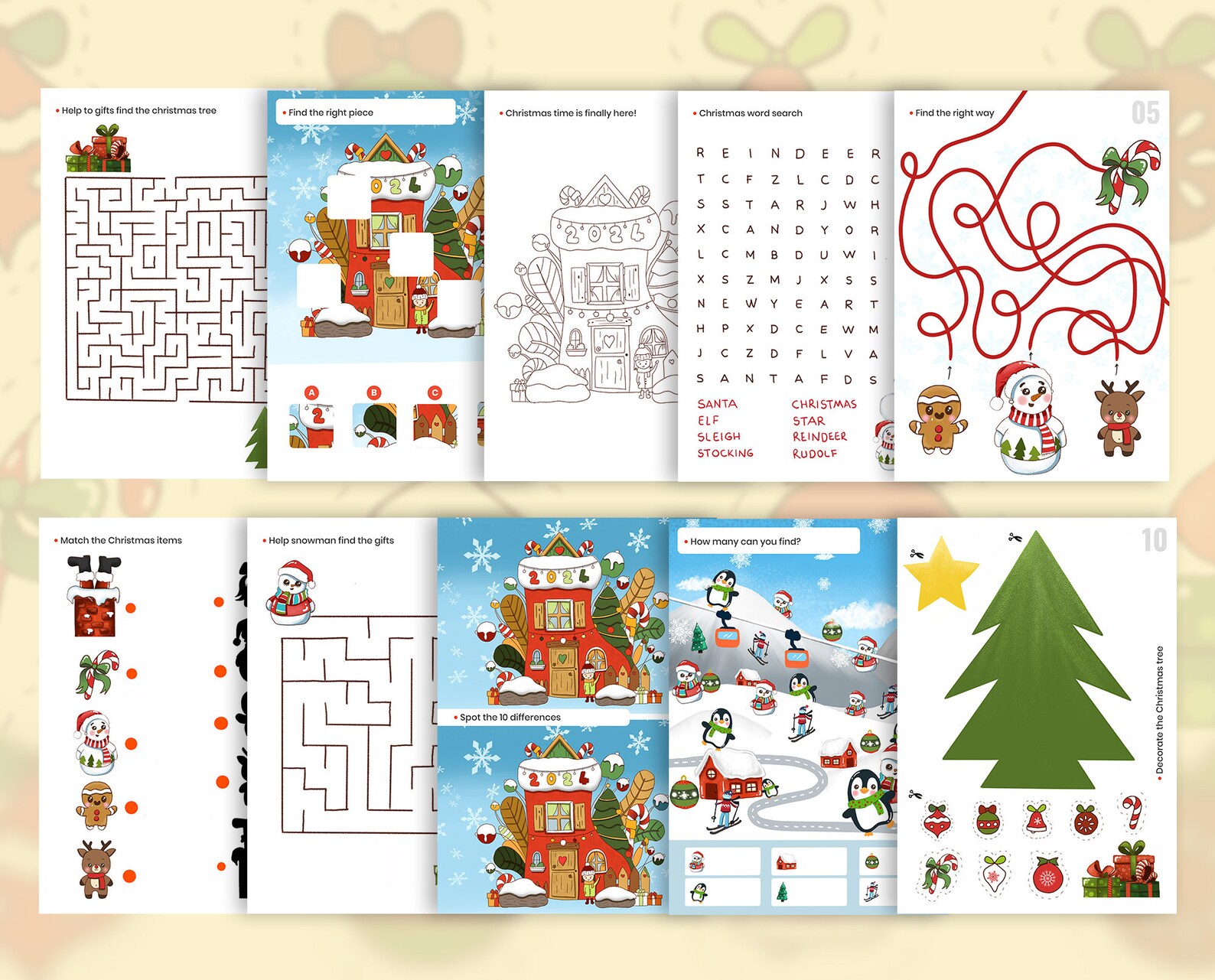 Printable Christmas Activity Pages for Kids – Christmas Games - Party ...