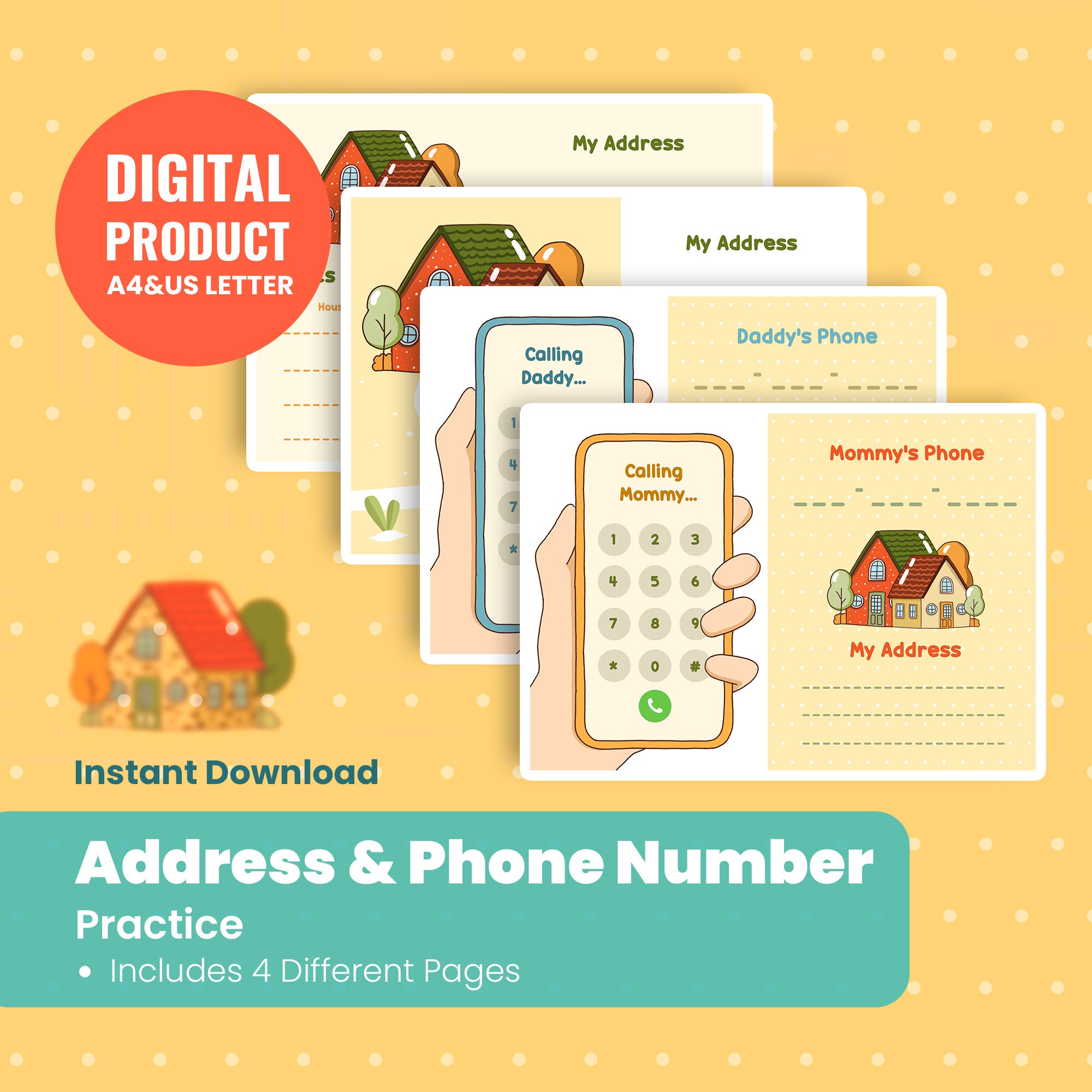 Printable Address & Phone Number Practice Sheets - Homeschool Printable ...