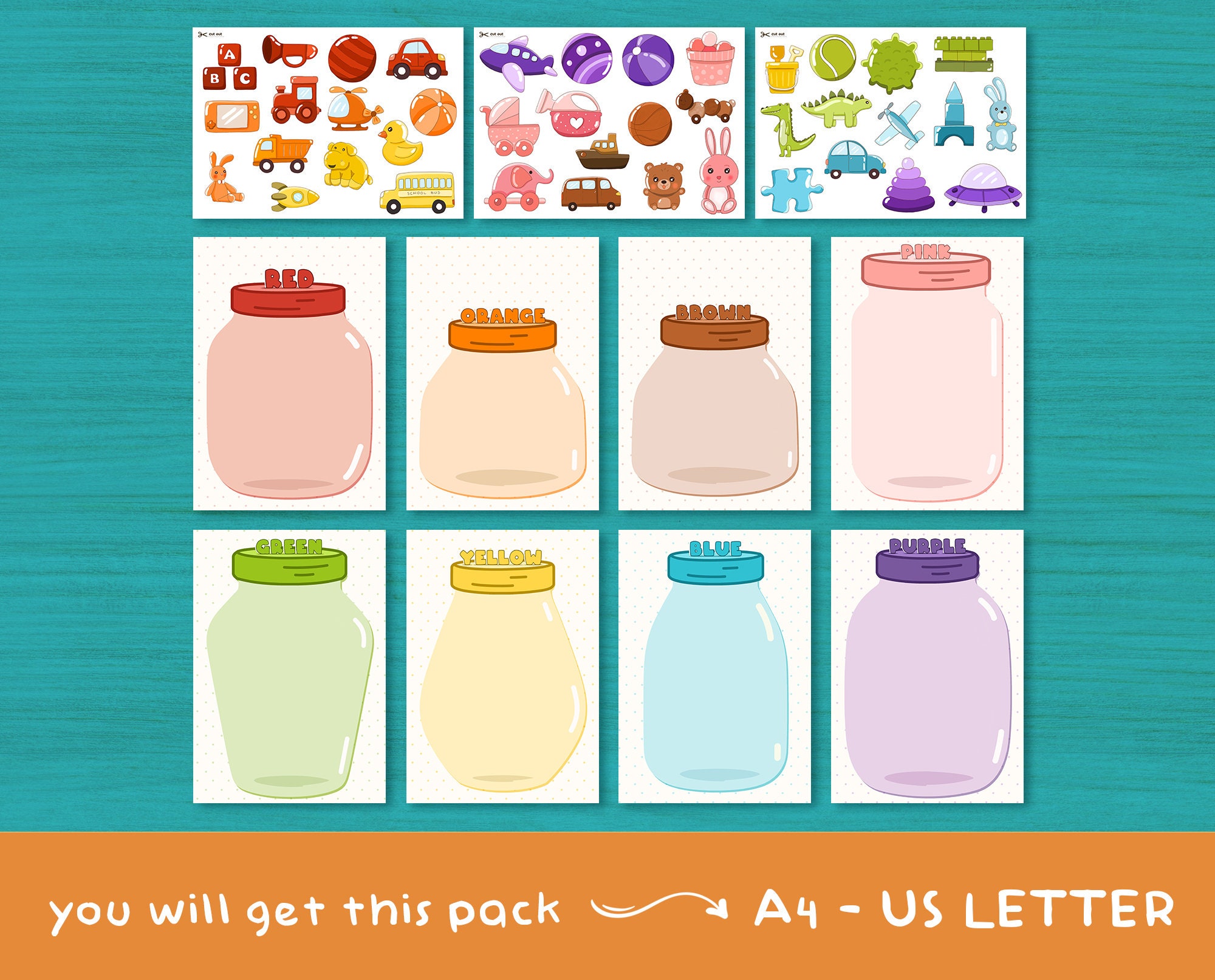 Color Matching Jar Activity for Kids Toddler Printables Toddler Busy ...