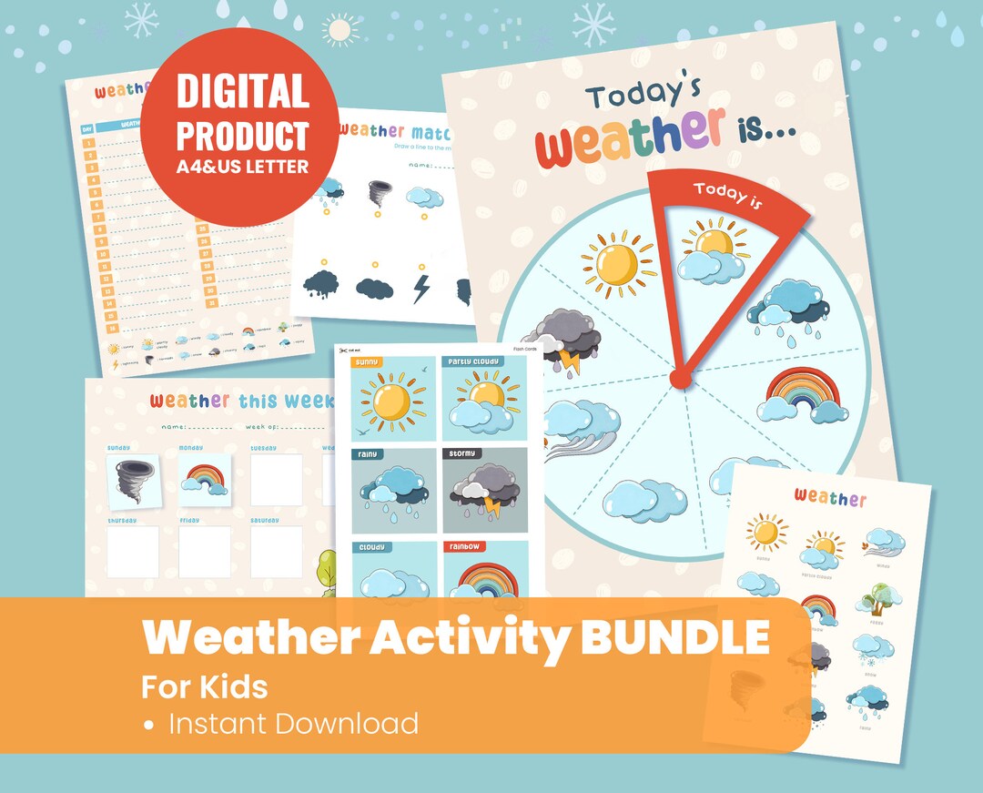 Weather Activity Bundle - Seasons Activity - Interactive Preschool ...